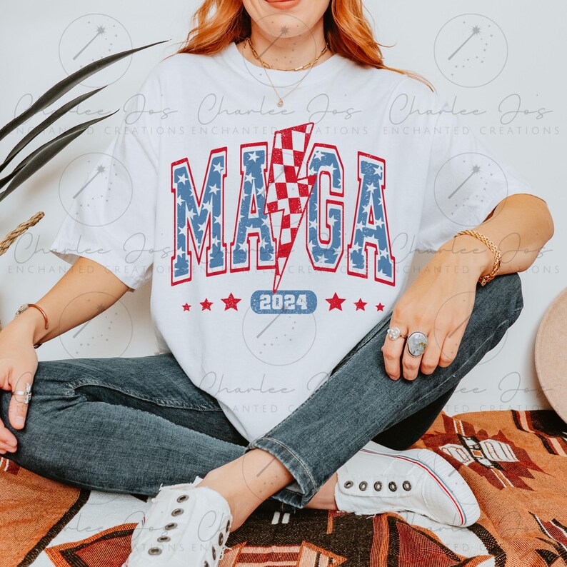 Lightning Bolt MAGA Trump 2024 President Trendy Shirt - Etsy