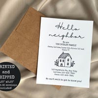 Hydrangea New Neighbor Introduction Card, Printable Hello From Your New ...