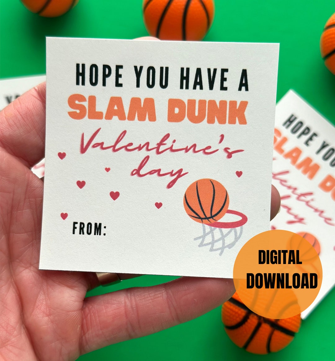 Basketball Valentine Squishy Class Favors With Personalized Stickers ...