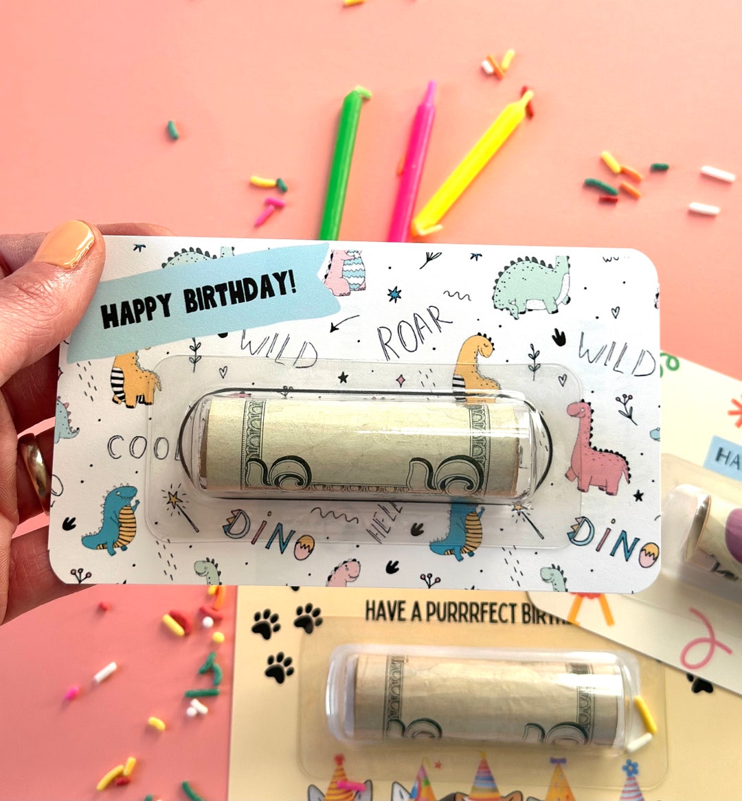 Personalized Dino Birthday Money Card | Money Card Holders | | Gift for ...