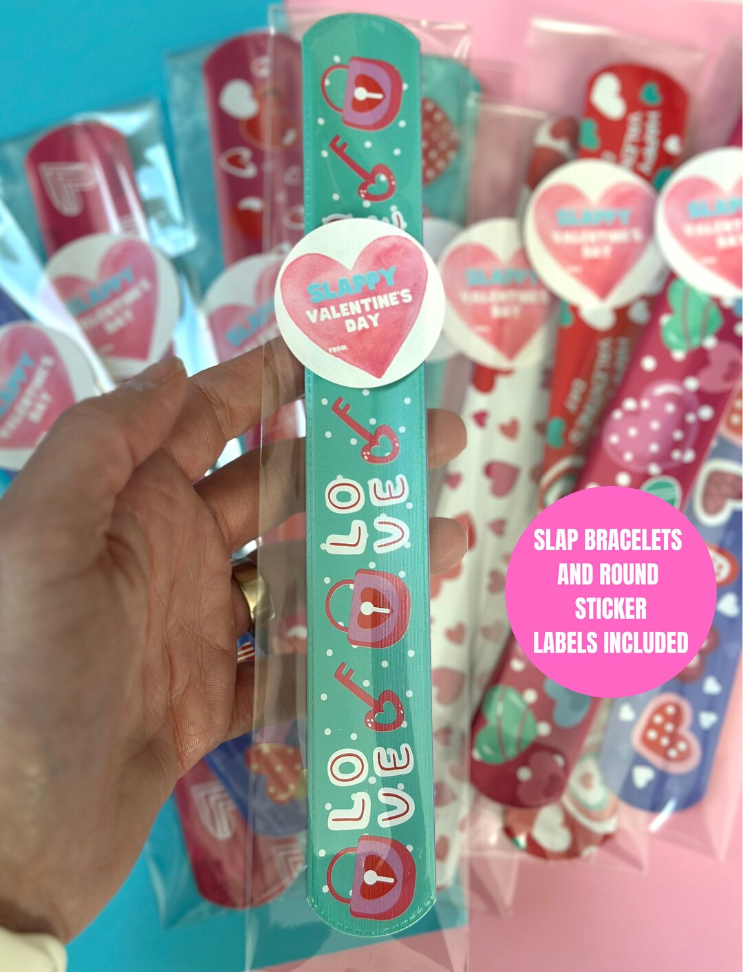 Class Valentines Gift Slap Bracelets With Stickers Party Favor ...