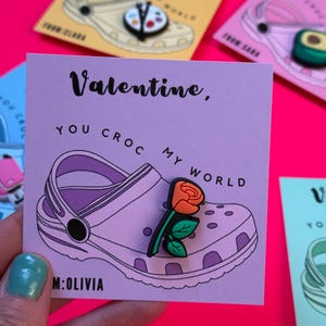 Valentine Class Favors You Croc My World Classroom Valentine Croc Charm ...