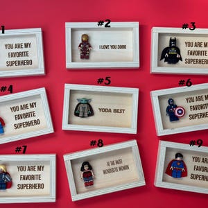 Dad Superhero Character Shadow Box Box Frame Gift for Daddy Men Brother ...