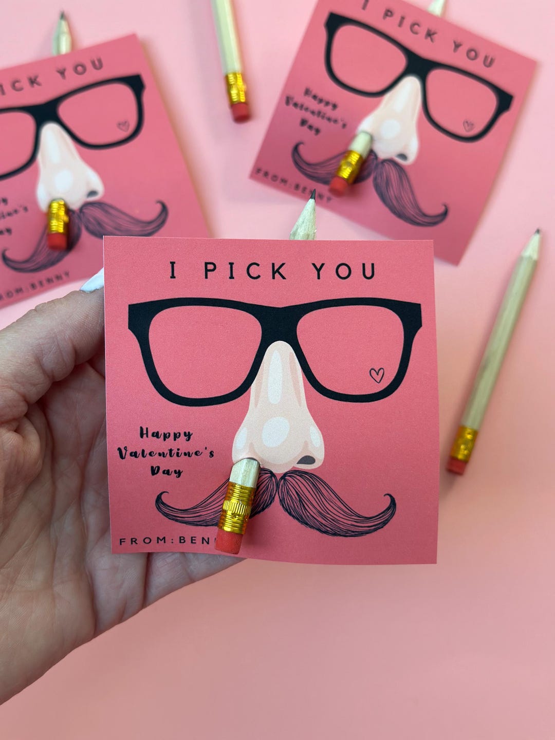 Funny Valentine Class Favors Pick You Nose With Pencil, Hilarious ...