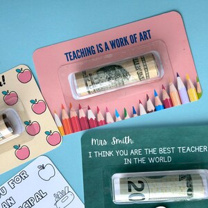 Teacher Money Card Dome Money Card Holders Teacher Appreciation Week ...