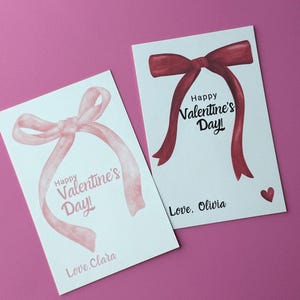 Coquette Bow Valentine's Day Cards for Girls, Valentine Cards for Teens ...