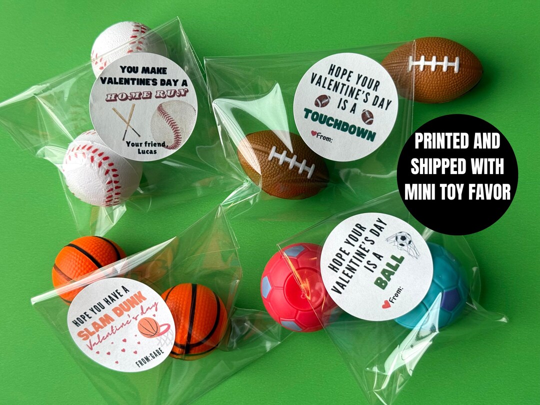 Sports Football Valentine Basketball Squishy Class Favors With ...