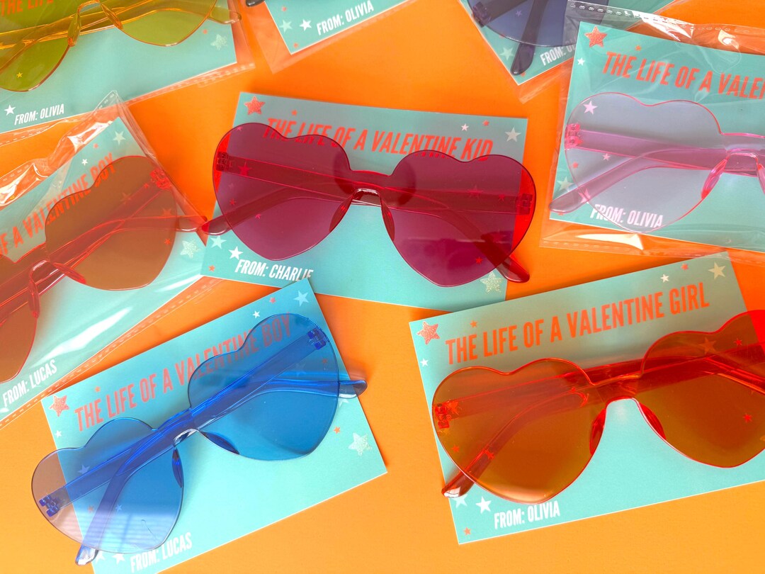 Life of a Valentine Heart Sunglasses Non Candy Valentines for Kids, for ...