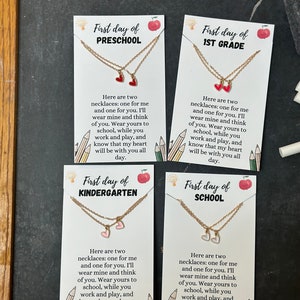 Back to School Gift First Day of Kindergarten 1st Grade Necklace Set ...