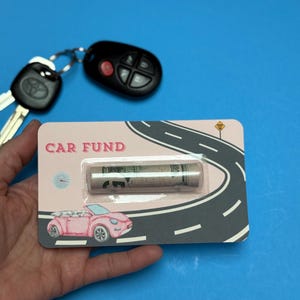 Personalized Car Fund Money Card | Money Card Holders | | Gift for ...