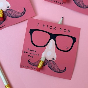 Funny Valentine Class Favors Pick You Nose With Pencil, Hilarious ...