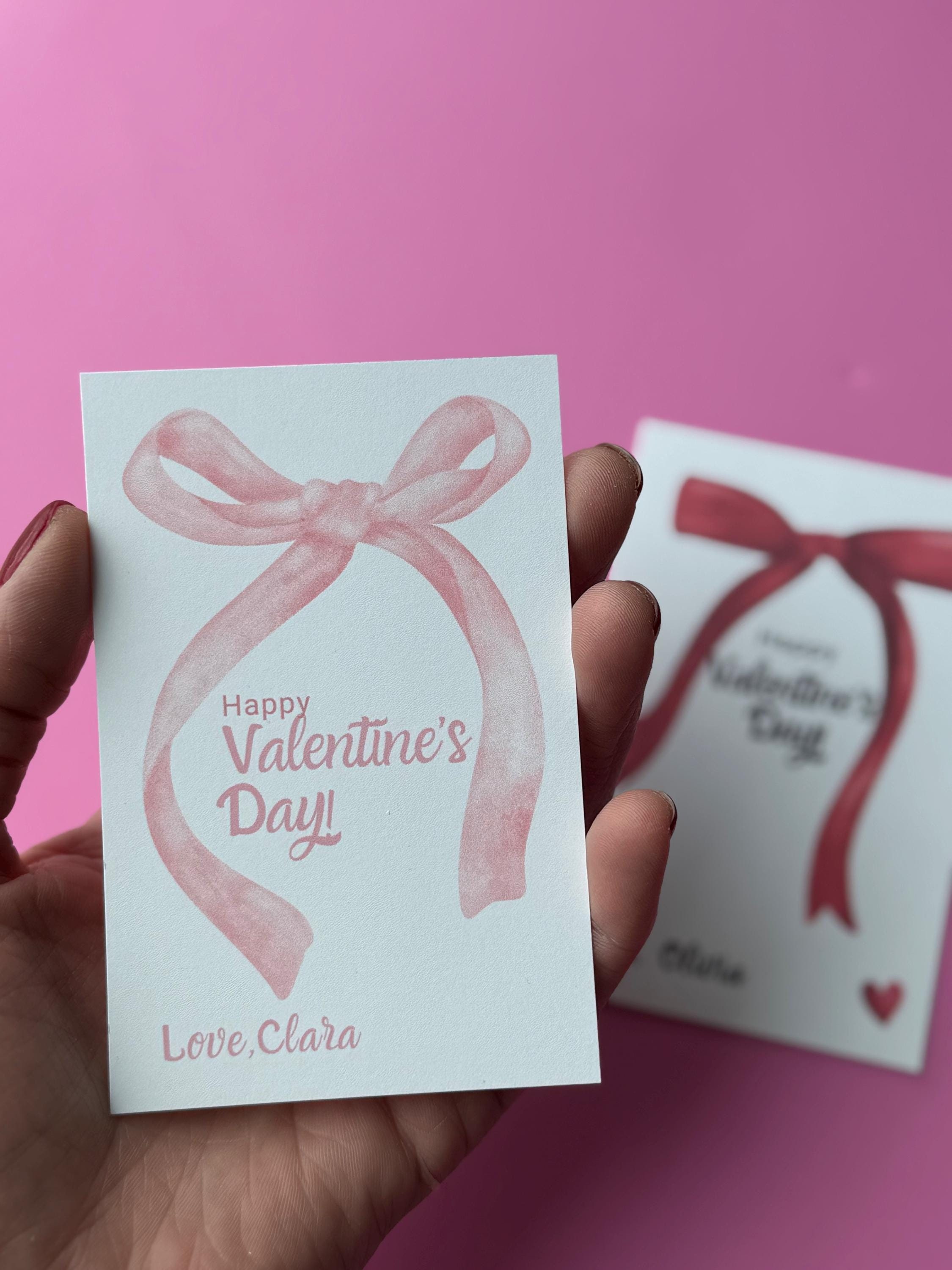 Coquette Bow Valentine's Day Cards for Girls, Valentine Cards for Teens ...