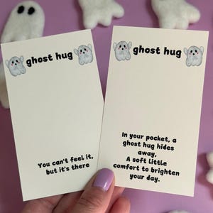 Ghost Pocket Hug for Halloween Gift With Card and Wool Felt Ghost Cute ...