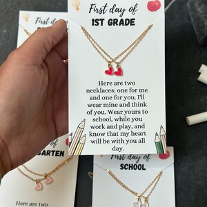 Back to School Gift First Day of Kindergarten 1st Grade Necklace Set ...