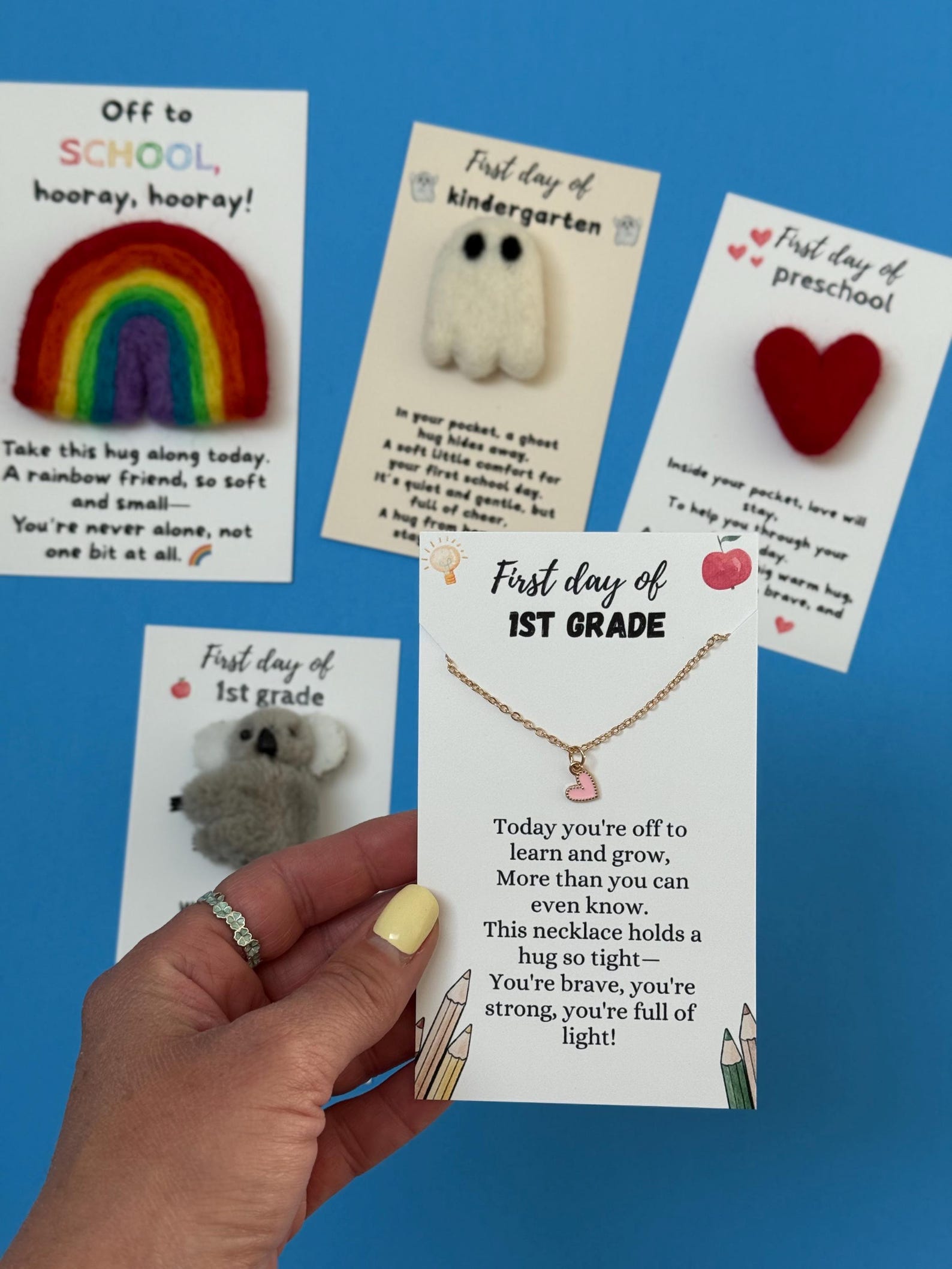 Back to School Gift First Day of Kindergarten 1st Grade Necklace Set ...