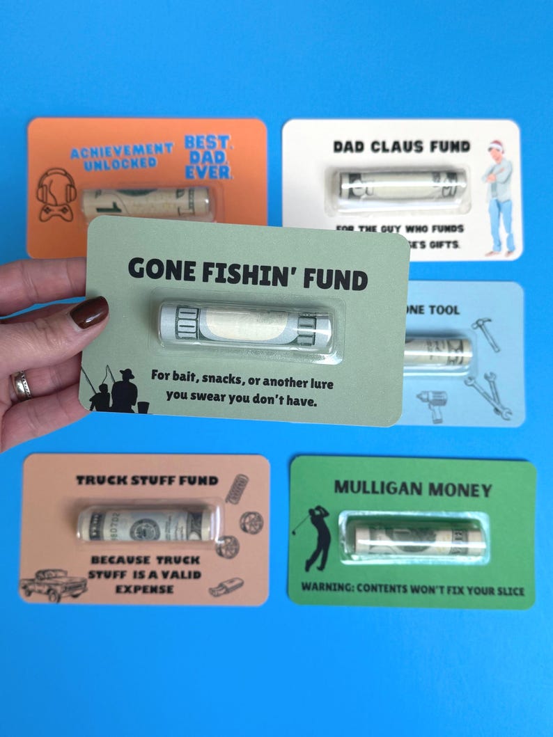 Fathers Day Gift Fishing Money Card Tool Lover Gift Cash Card for Dad ...