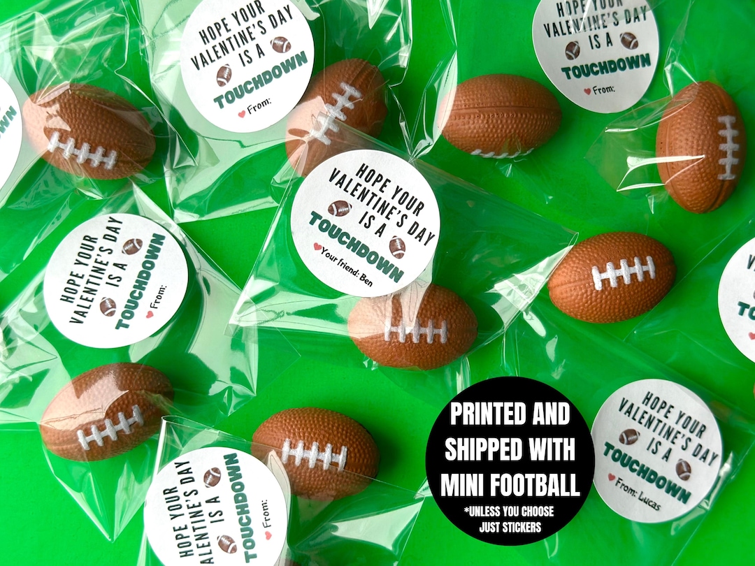 Football Valentine Squishy Class Favors With Personalized Stickers ...