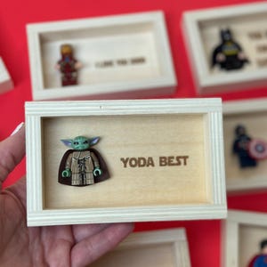 Dad Superhero Character Shadow Box Box Frame Gift for Daddy Men Brother ...