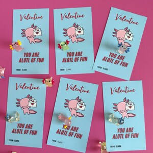 Classroom Valentine Favors Axolotl School Valentine Alotl of Fun ...