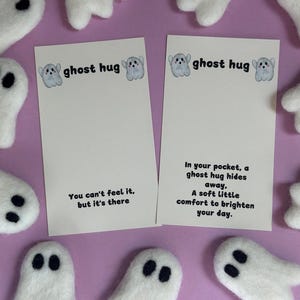 Ghost Pocket Hug for Halloween Gift With Card and Wool Felt Ghost Cute ...