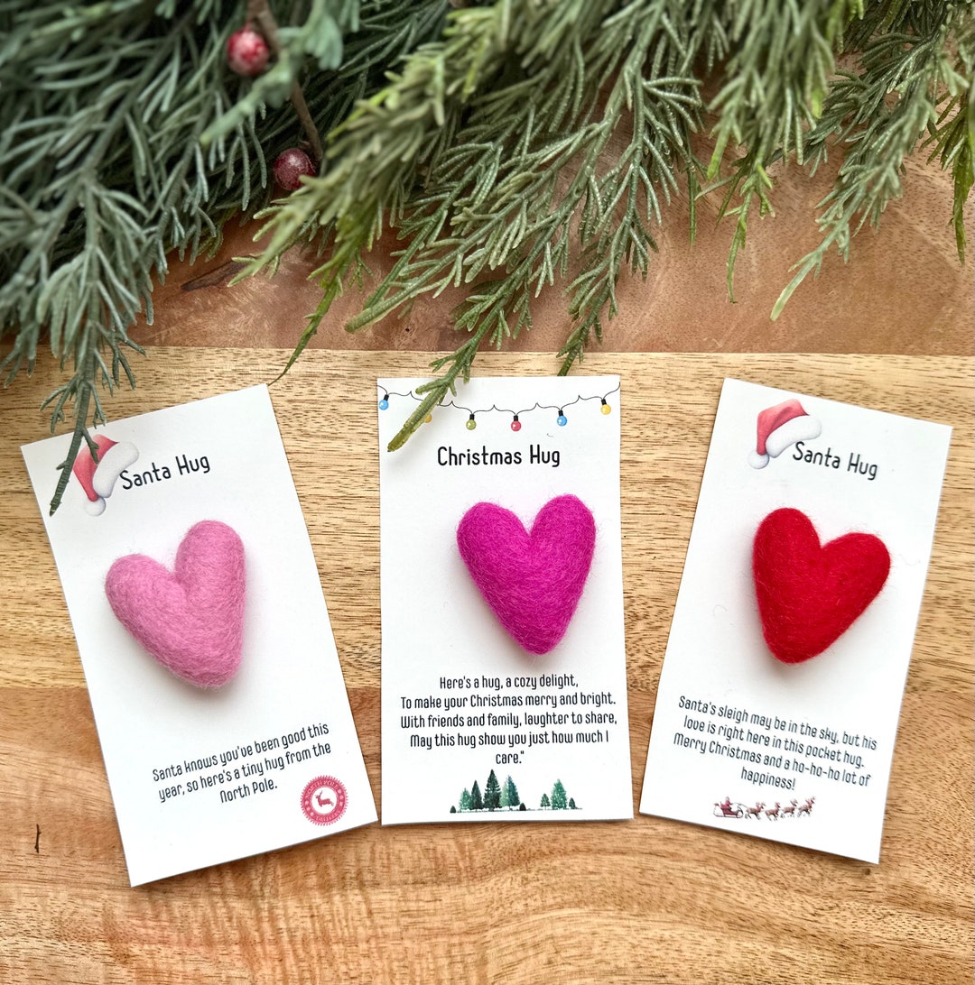 Christmas Hug Gift With Card and Felt Heart - Etsy