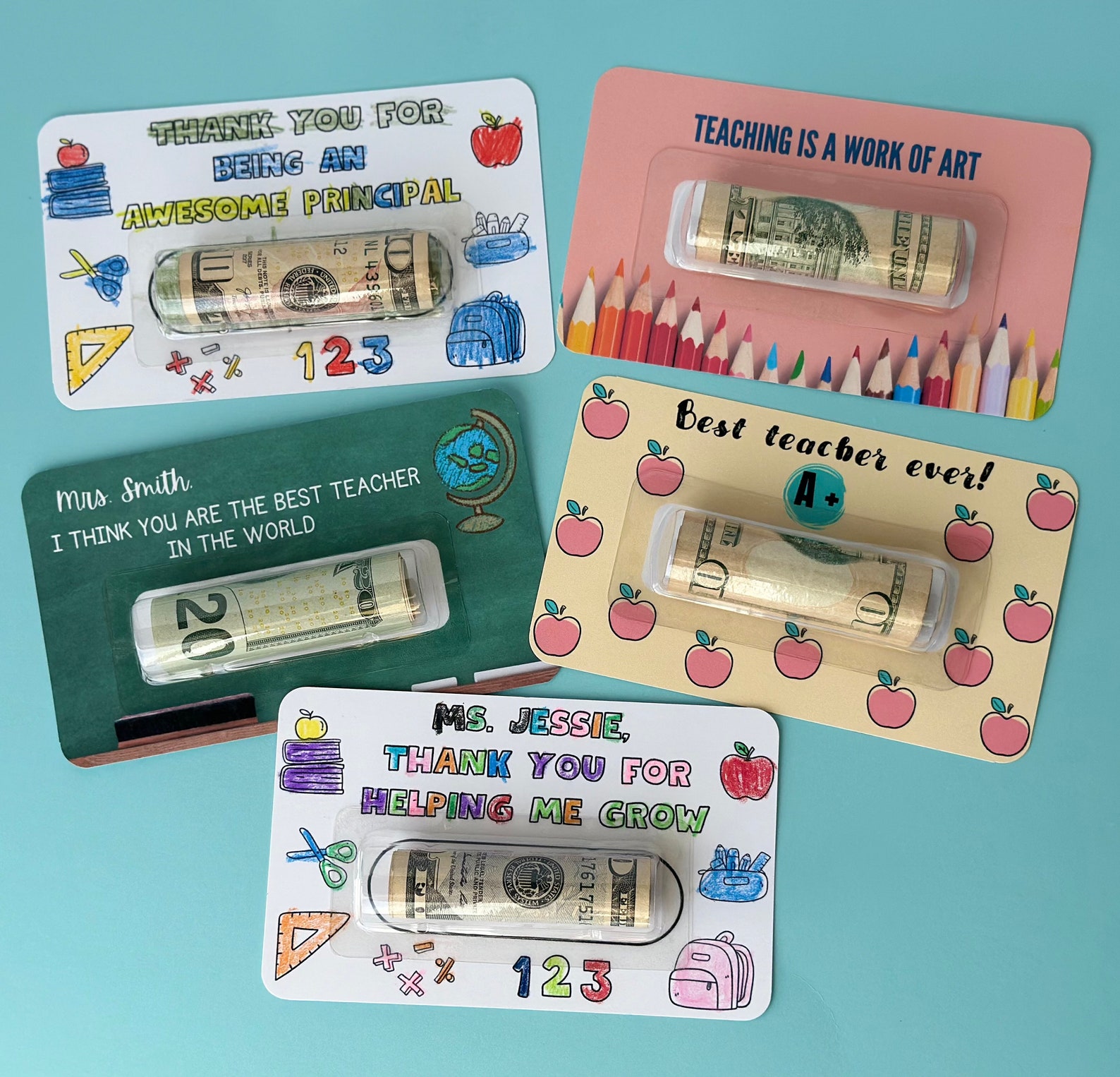 Personalized Teacher Appreciation Week Teacher Cash Holder Dome Money ...