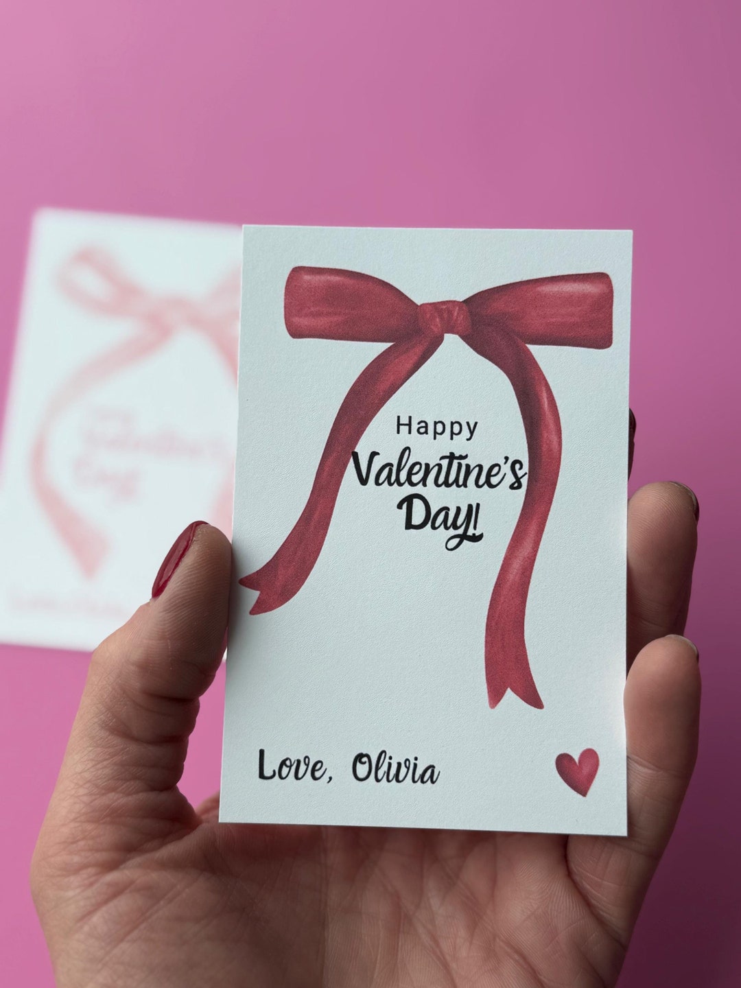 Coquette Bow Valentine's Day Cards for Girls, Valentine Cards for Teens ...