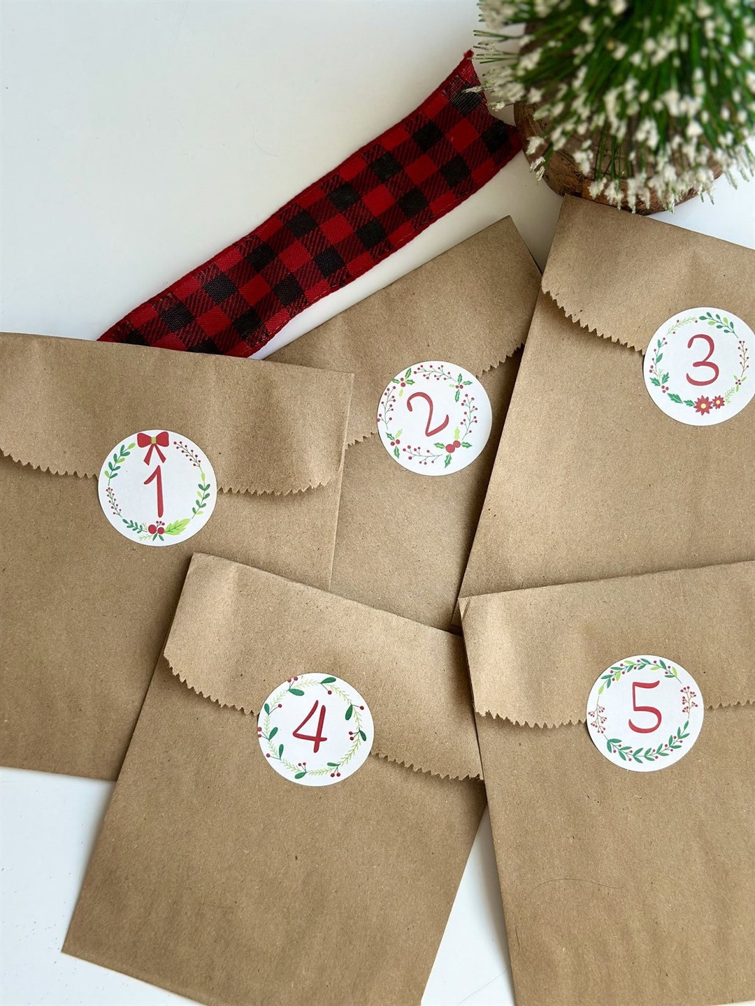 Advent Calendar DIY Kit Brown Bags and Countdown Stickers | Advent ...