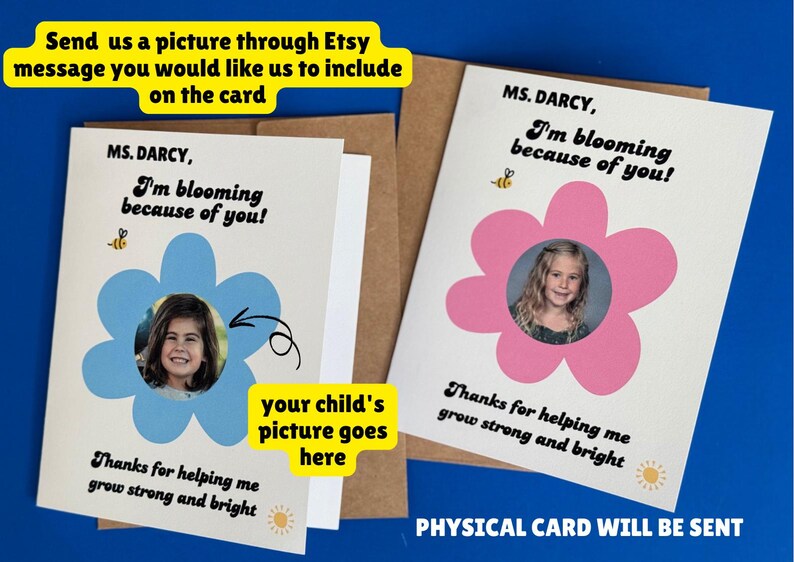Teacher Appreciation Custom Picture Card for End of School Year Gift ...