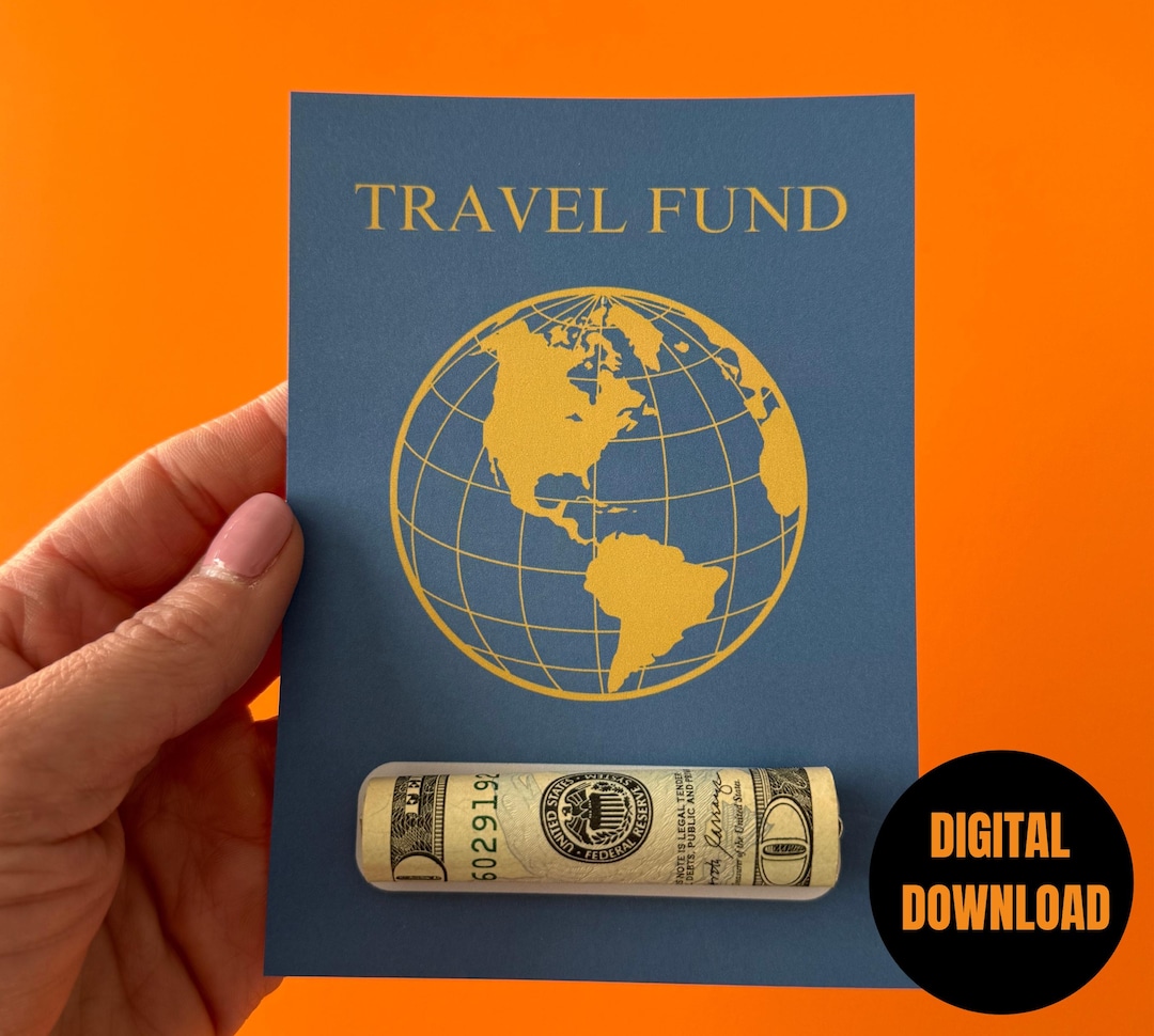 Travel Fund Money Card Gift | Digital Download Adventure Lover Gift ...