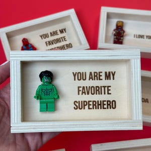 Dad Superhero Character Shadow Box Box Frame Gift for Daddy Men Brother ...