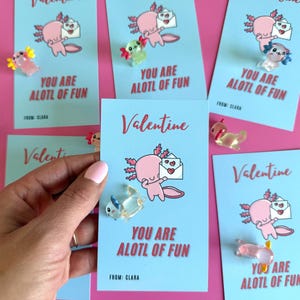 Classroom Valentine Favors Axolotl School Valentine Alotl of Fun ...