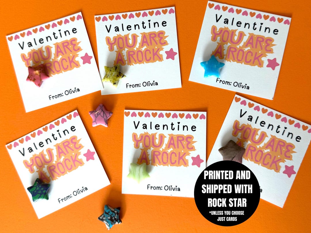 Valentine Class Favors Rock Star My Classroom Valentine Rock Included ...