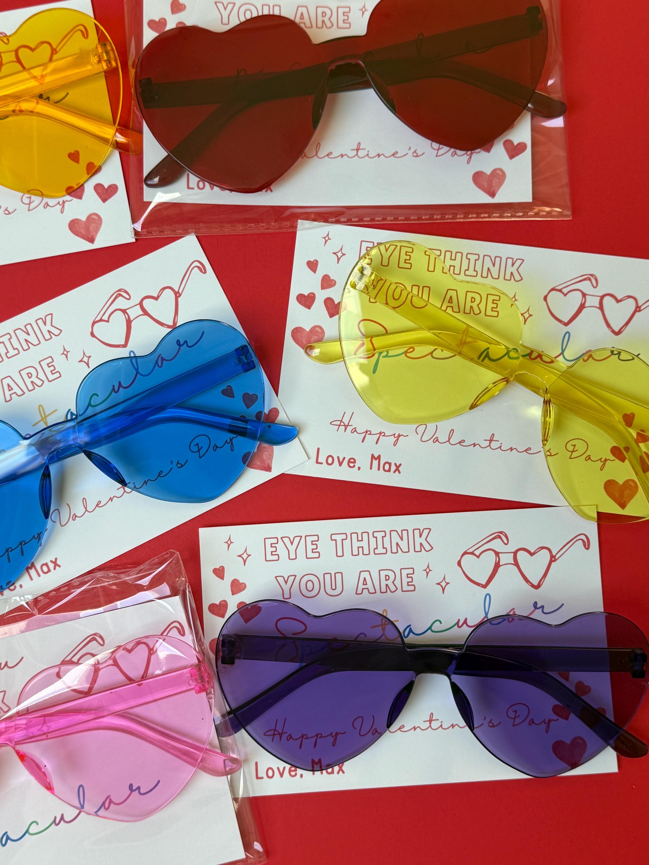 Valentine Heart Sunglasses Non Candy Valentines for Kids, for School ...