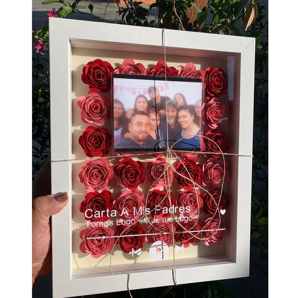 Paper Flower Frame Rolled Paper Flower Frame Paper Flowers - Etsy