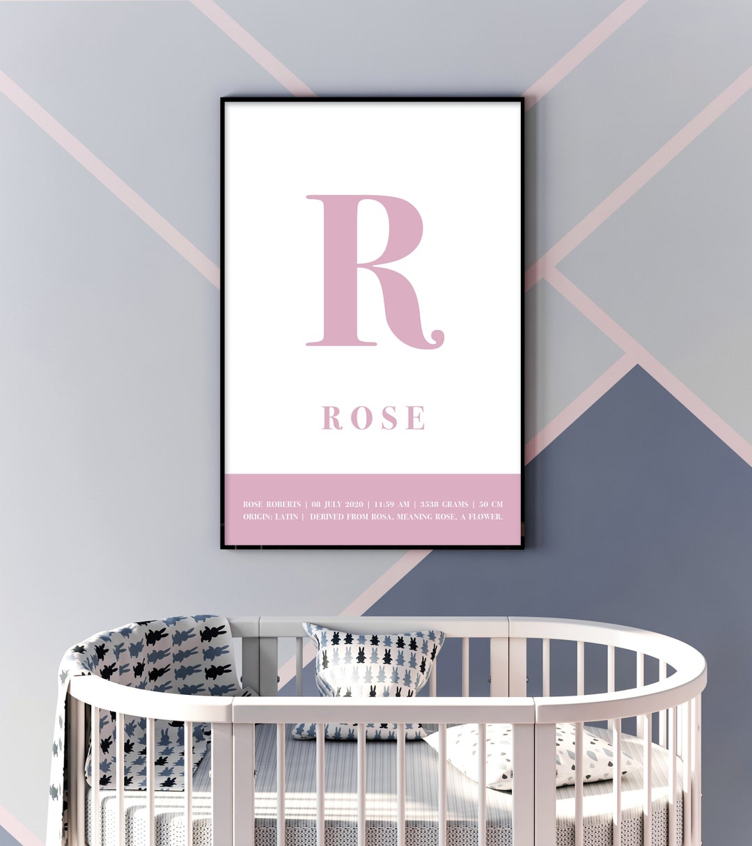 Digital Download Customised Baby Name Print, Nursery Decor, Printable ...