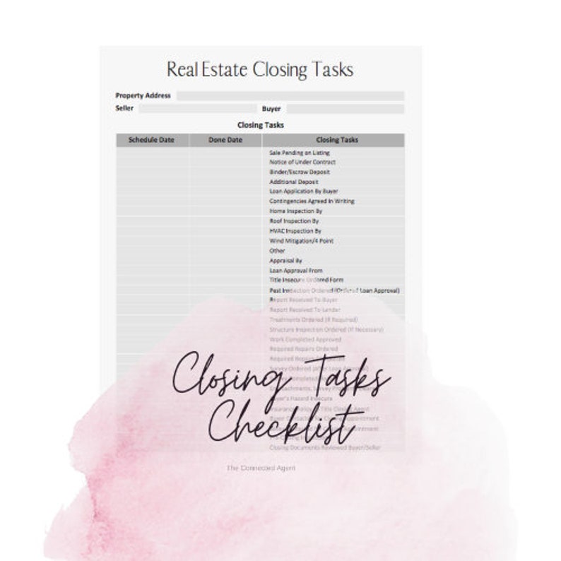 Real Estate Home Closing Tasks Checklist - Etsy