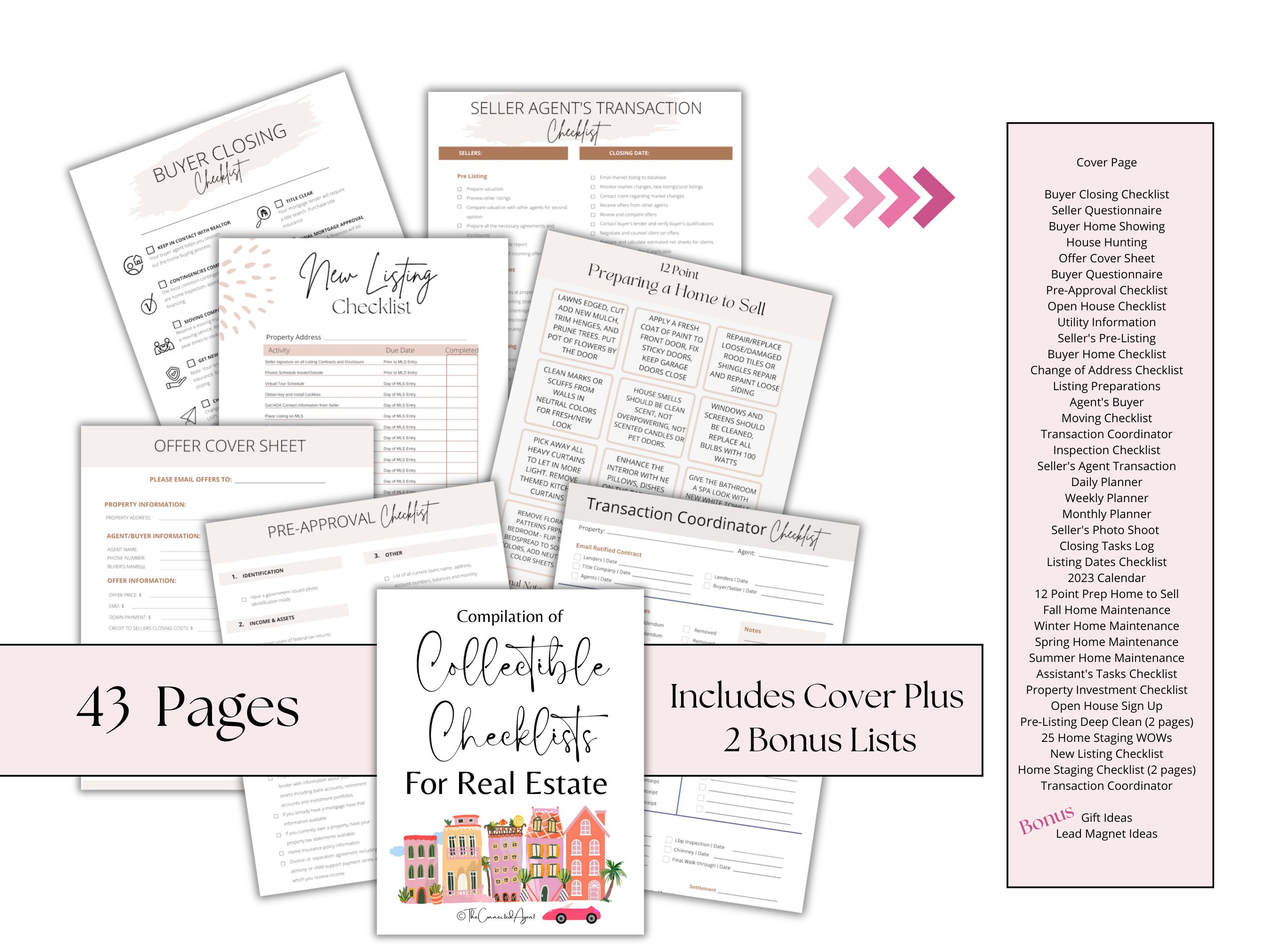 40 Real Estate Checklists | Printable Lists Plus 2 Bonus Lists - Etsy