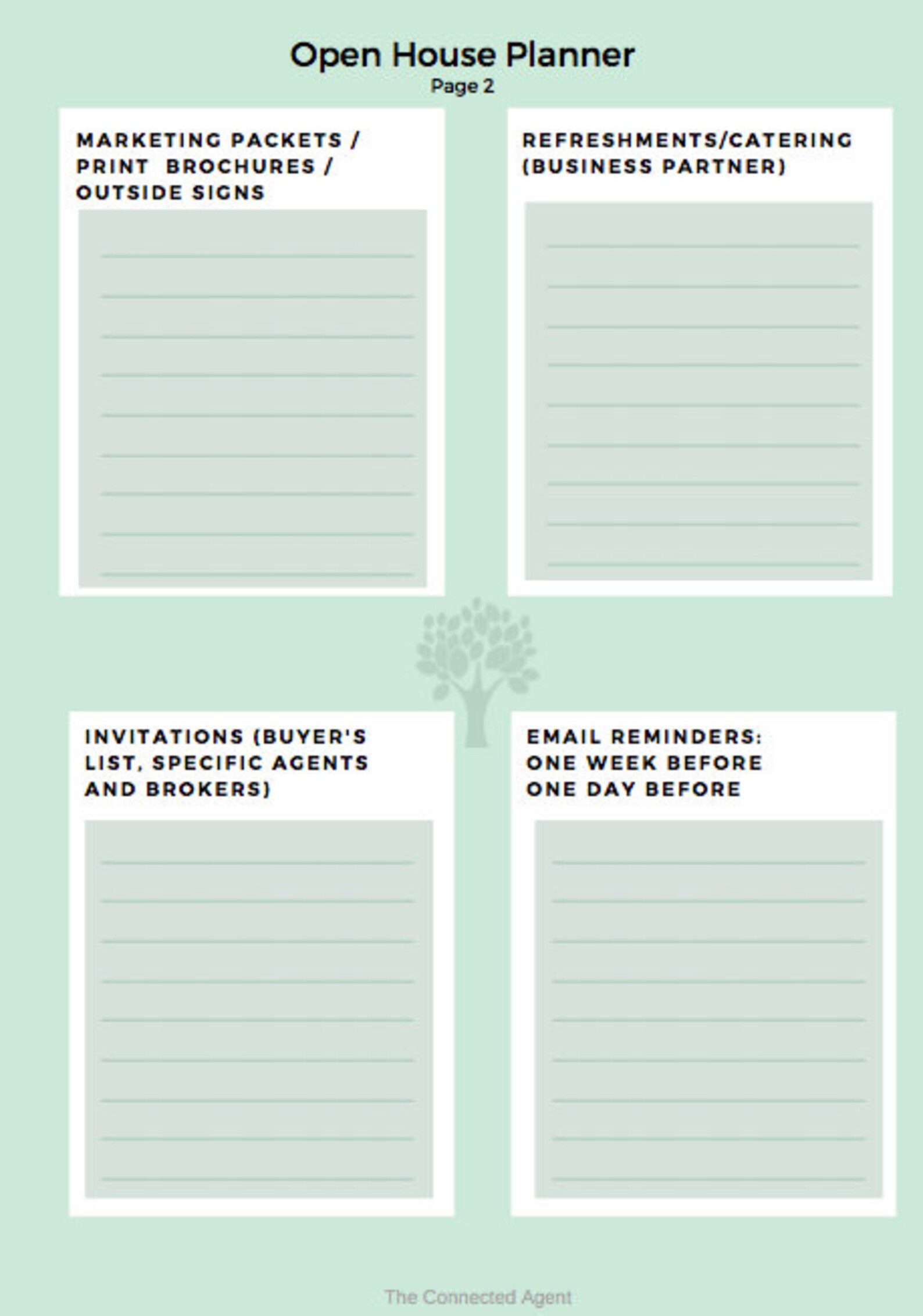 Real Estate Open House Planner Printable and Fillable Plus - Etsy