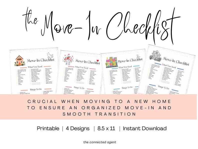 Printable Move-in Checklist Printable Instant Download - Etsy
