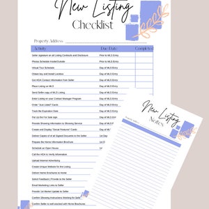 Real Estate "new Listing" Checklist Printable Fillable Pdfs Instant ...