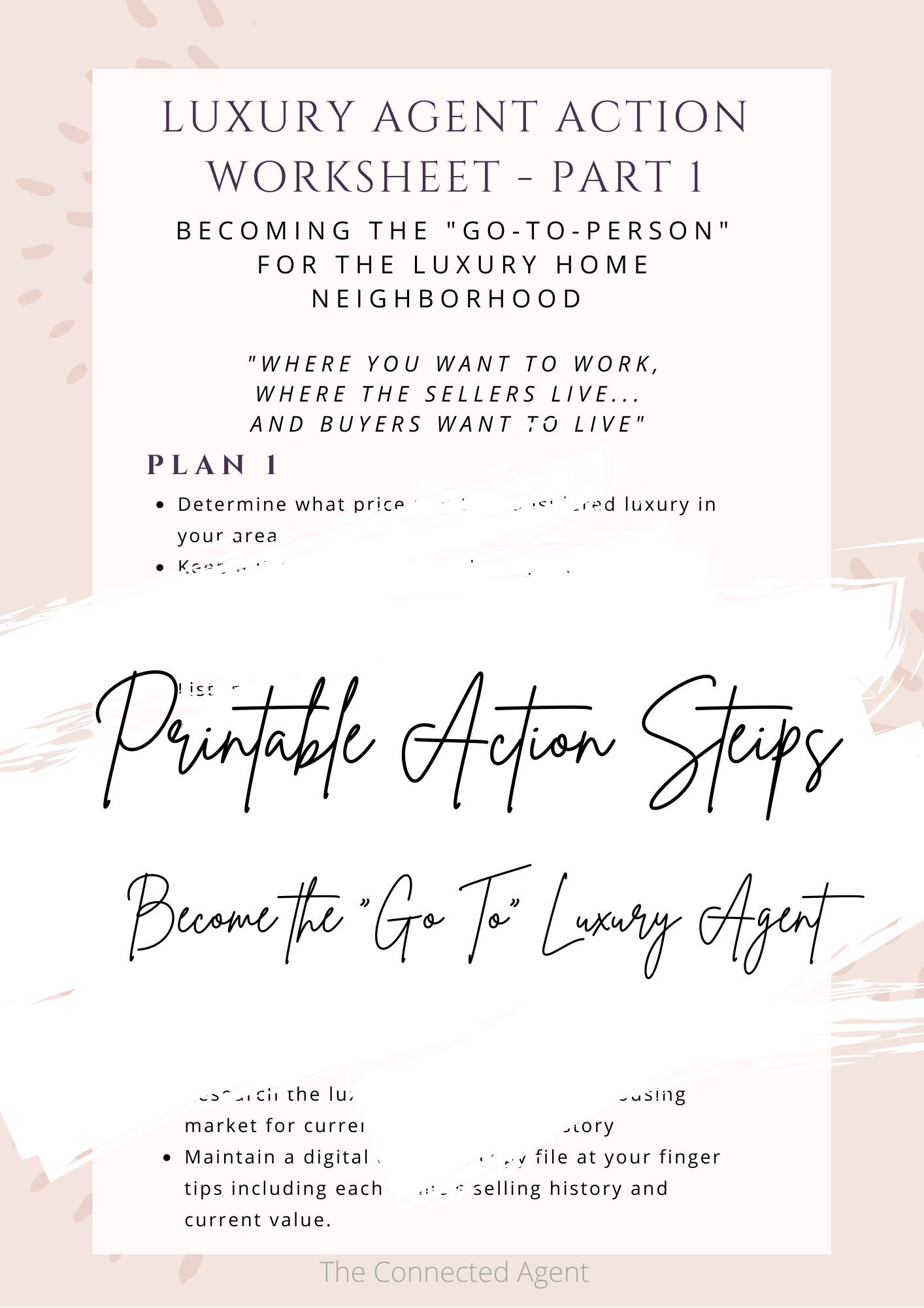Luxury Real Estate Agent 'GO TO' Worksheet PDF Printable Fillable - Etsy