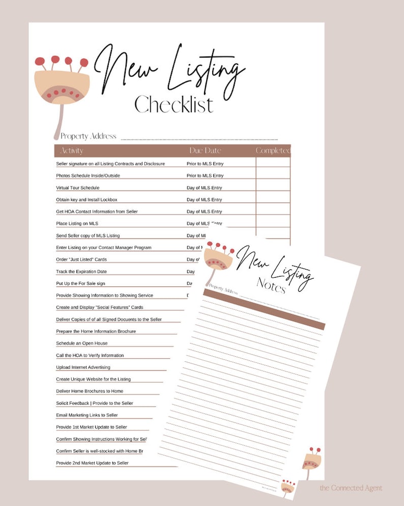 Real Estate "new Listing" Checklist Printable Fillable Pdfs Instant ...