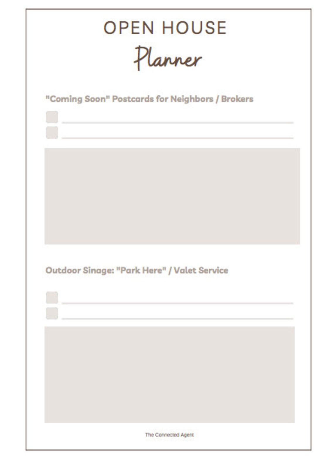 Real Estate Open House Planner Printable and Fillable Plus Bonus ...