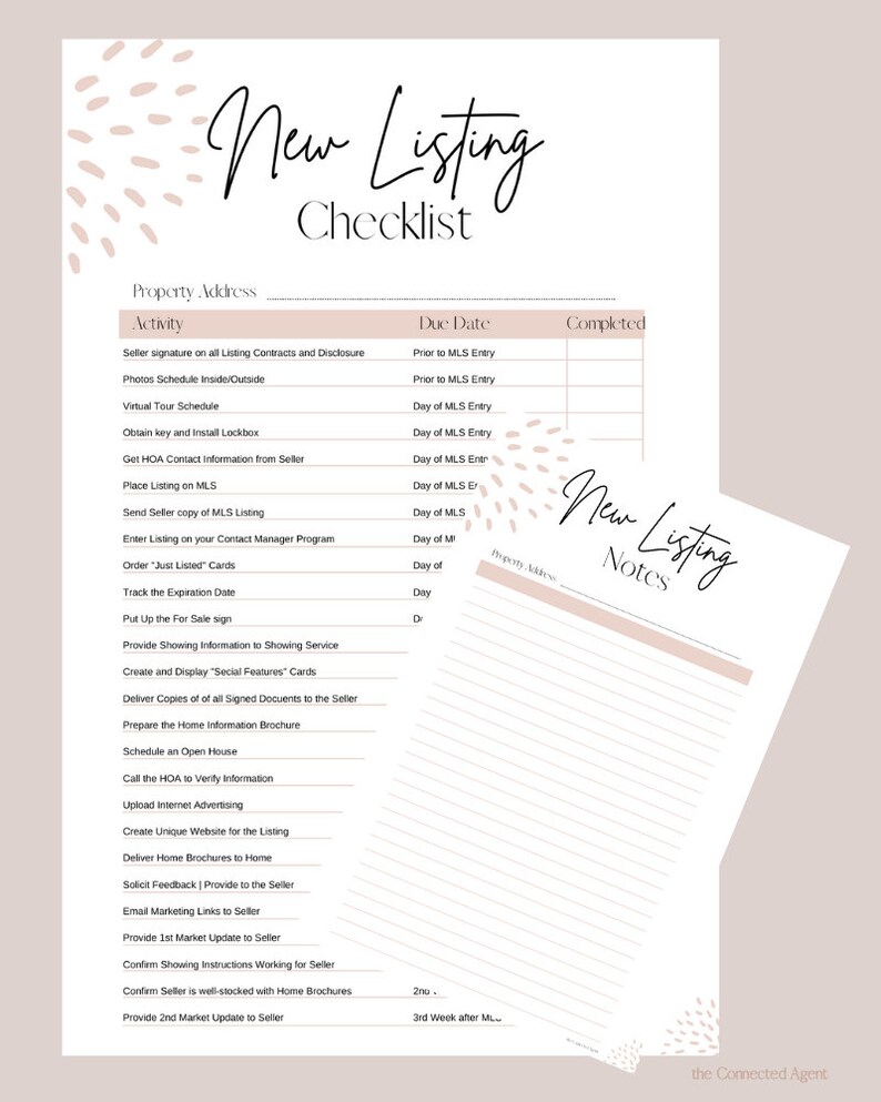 Real Estate "new Listing" Checklist Printable Fillable Pdfs Instant ...