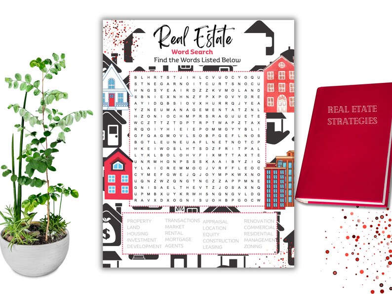Real Estate Word Search Puzzle | Office Ice Breaker | Printable - Etsy