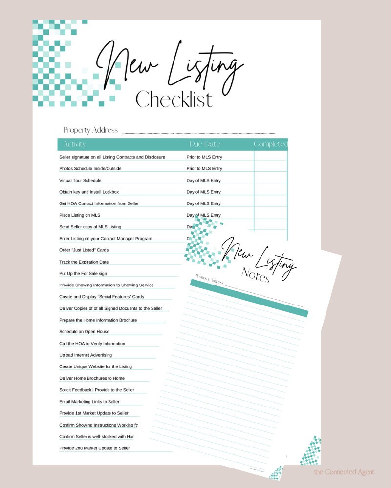 Real Estate "new Listing" Checklist Printable Fillable Pdfs Instant ...