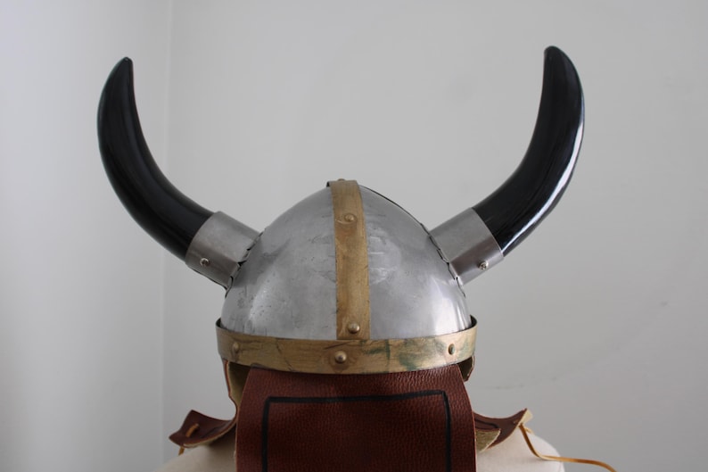 Vintage Viking Helmet With Leather Side Attachments and Side Leather ...