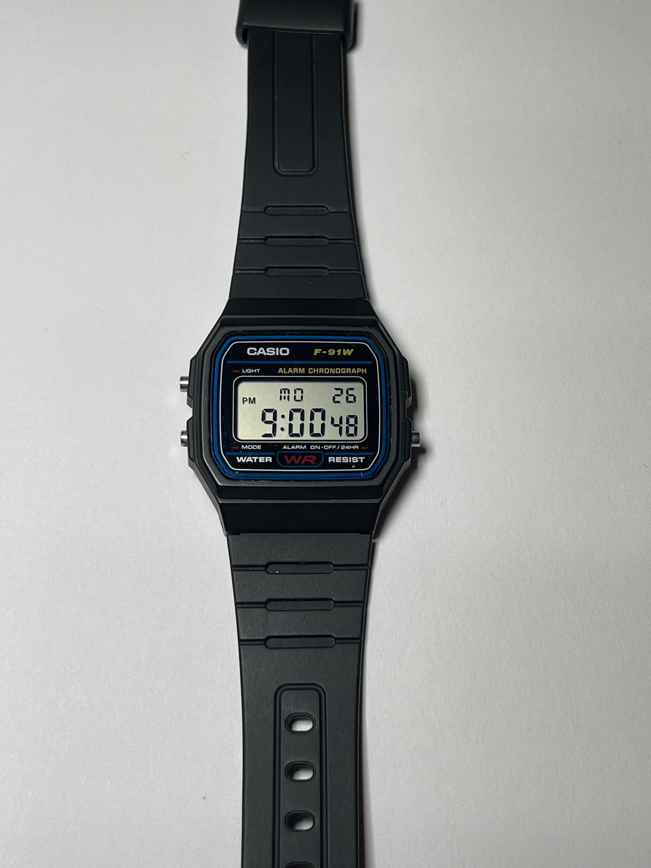 Vintage 1990s Casio Watch F-91wb Series With Alarm Chronograph - Etsy
