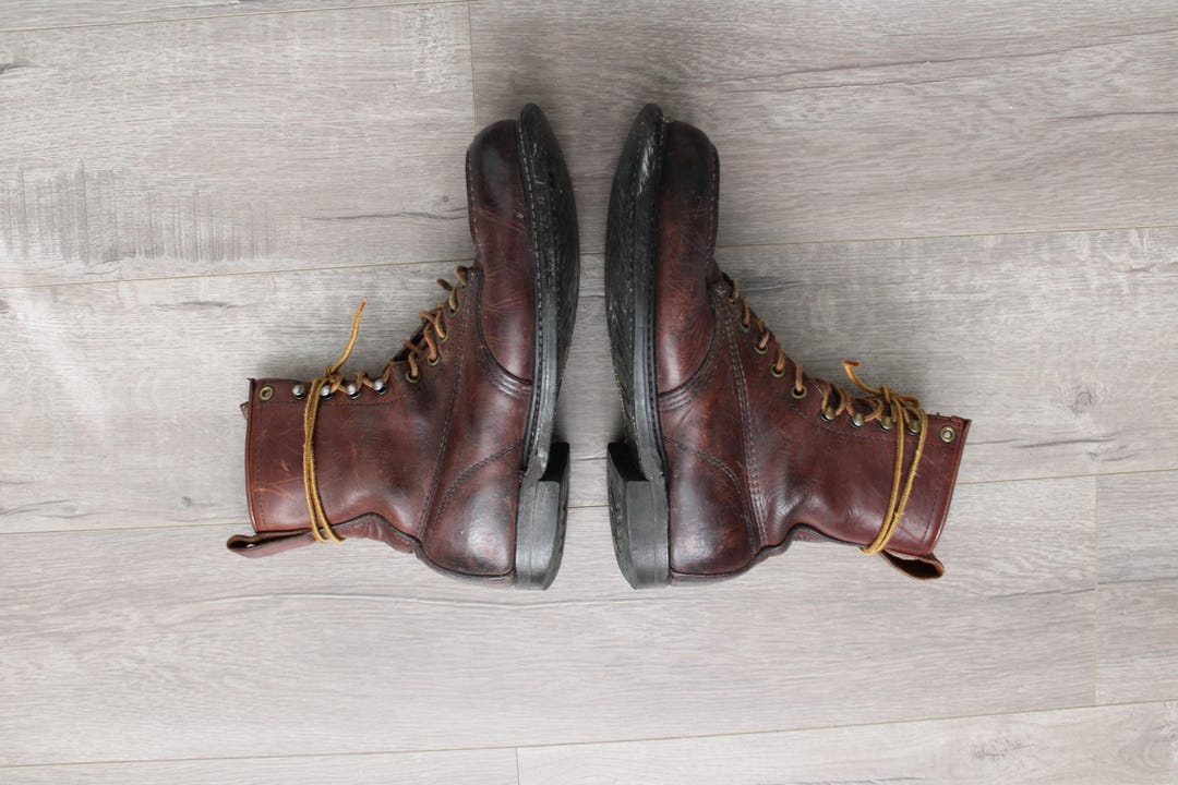 Vintage Brown Leather Boots Men's Size 8 1/2 D MASON Chippewa Falls ...
